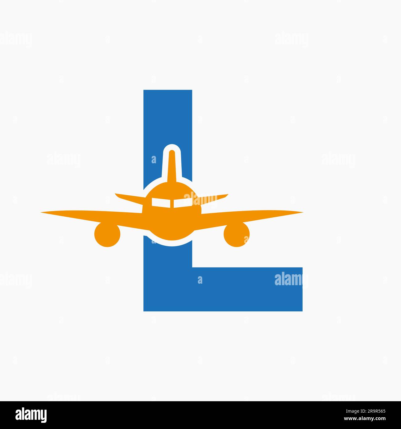 Initial Letter L Travel Logo Concept With Flying Air Plane Symbol Stock ...