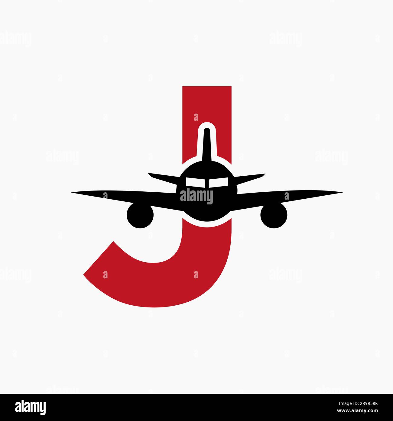 Initial Letter J Travel Logo Concept With Flying Air Plane Symbol Stock ...