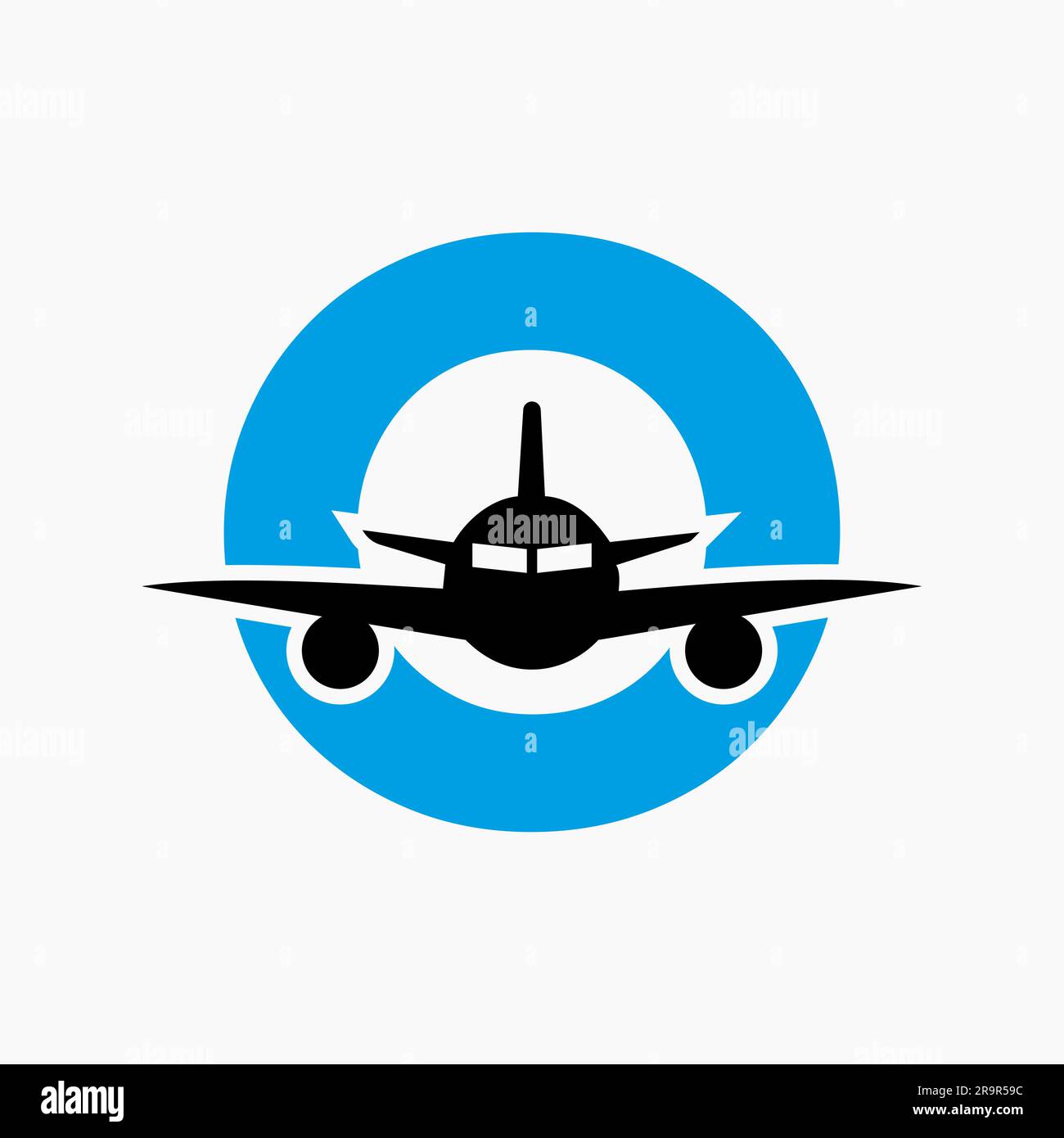 Initial Letter O Travel Logo Concept With Flying Air Plane Symbol Stock ...