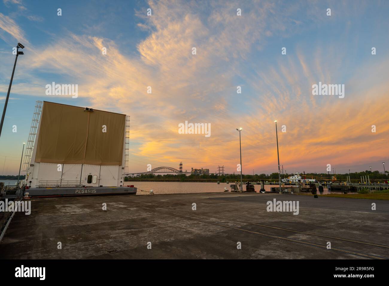 . Teams at NASA’s Michoud Assembly Facility in New Orleans move the ...