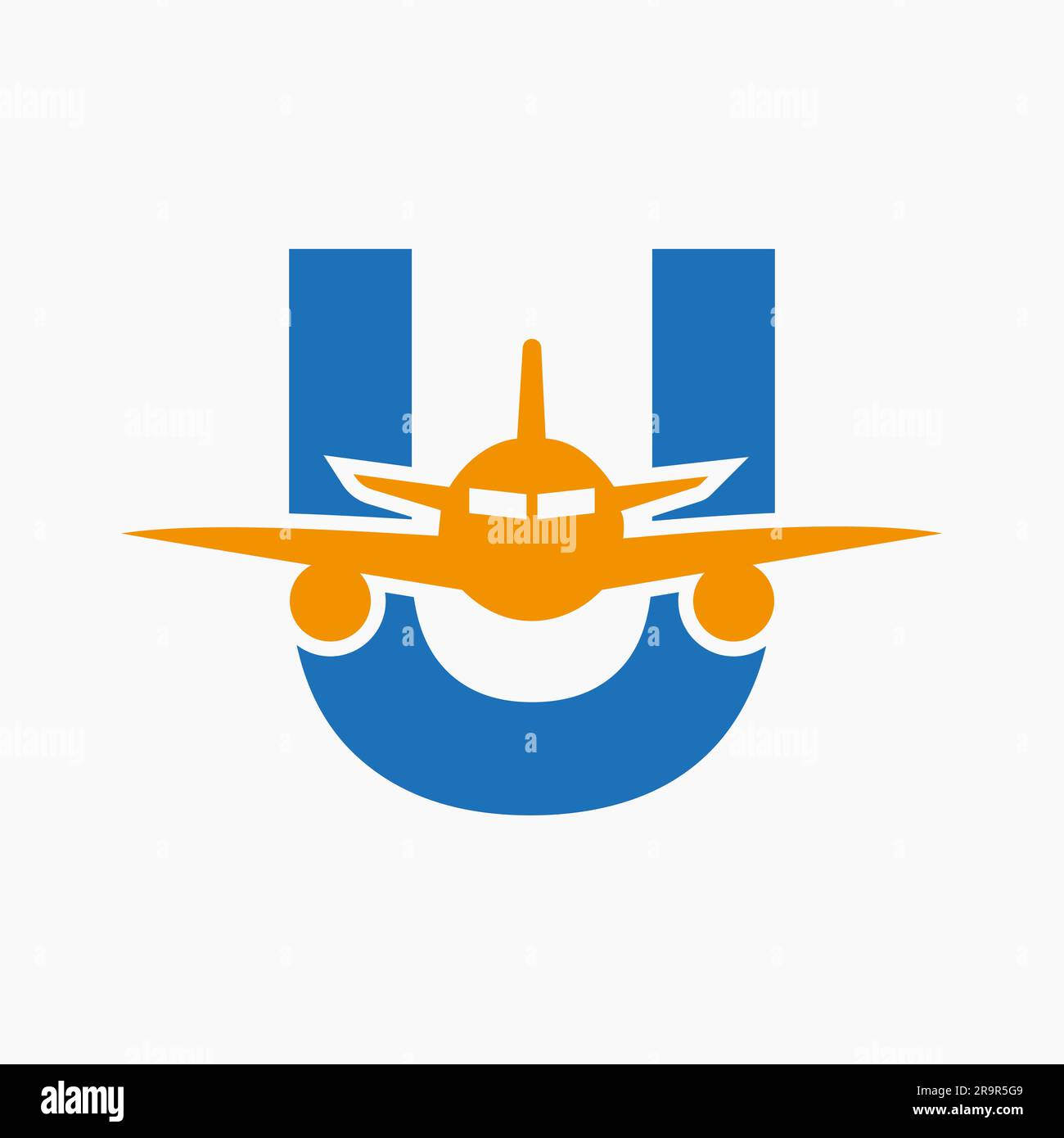 Initial Letter U Travel Logo Concept With Flying Air Plane Symbol Stock ...