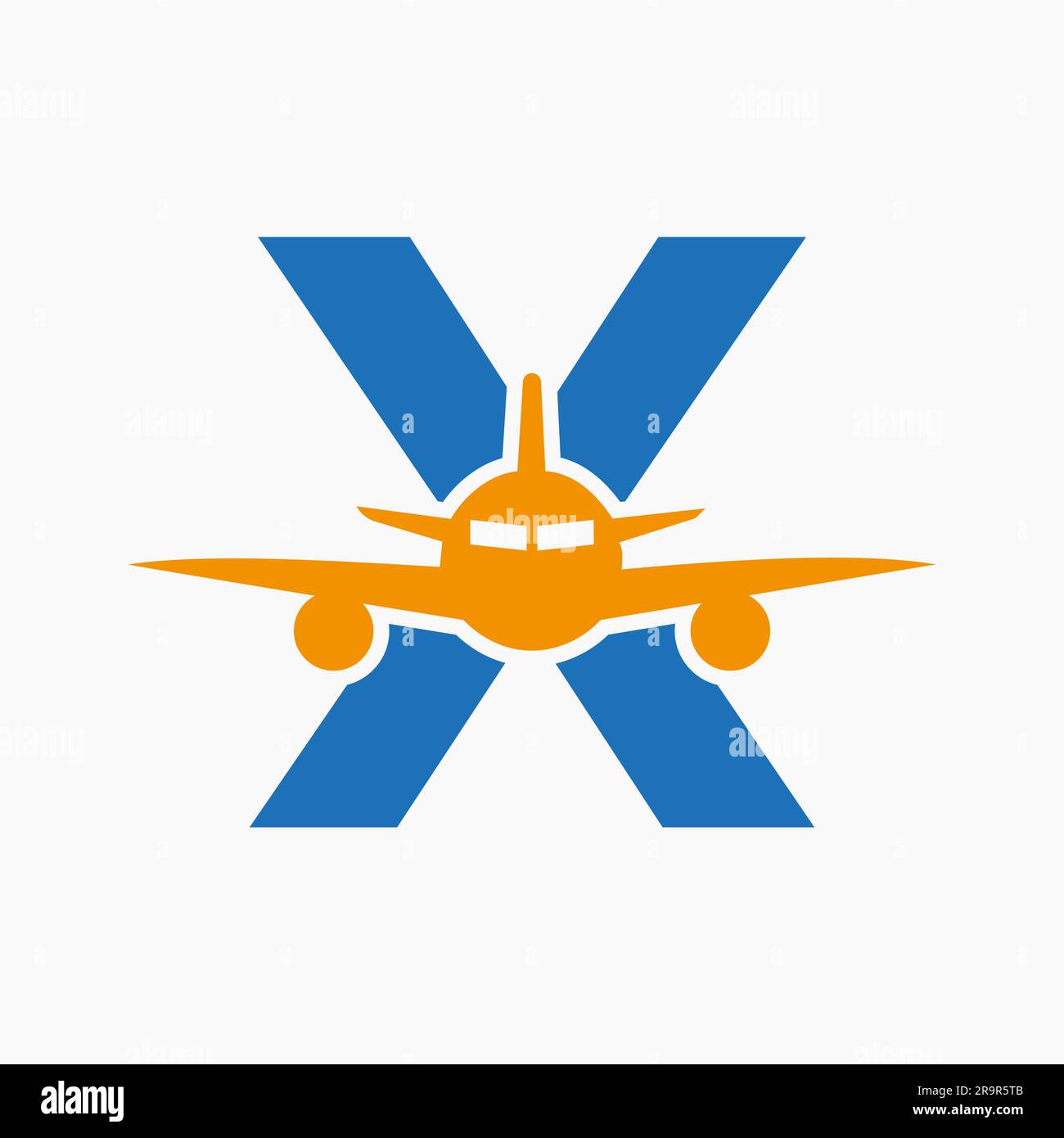 Initial Letter X Travel Logo Concept With Flying Air Plane Symbol Stock ...