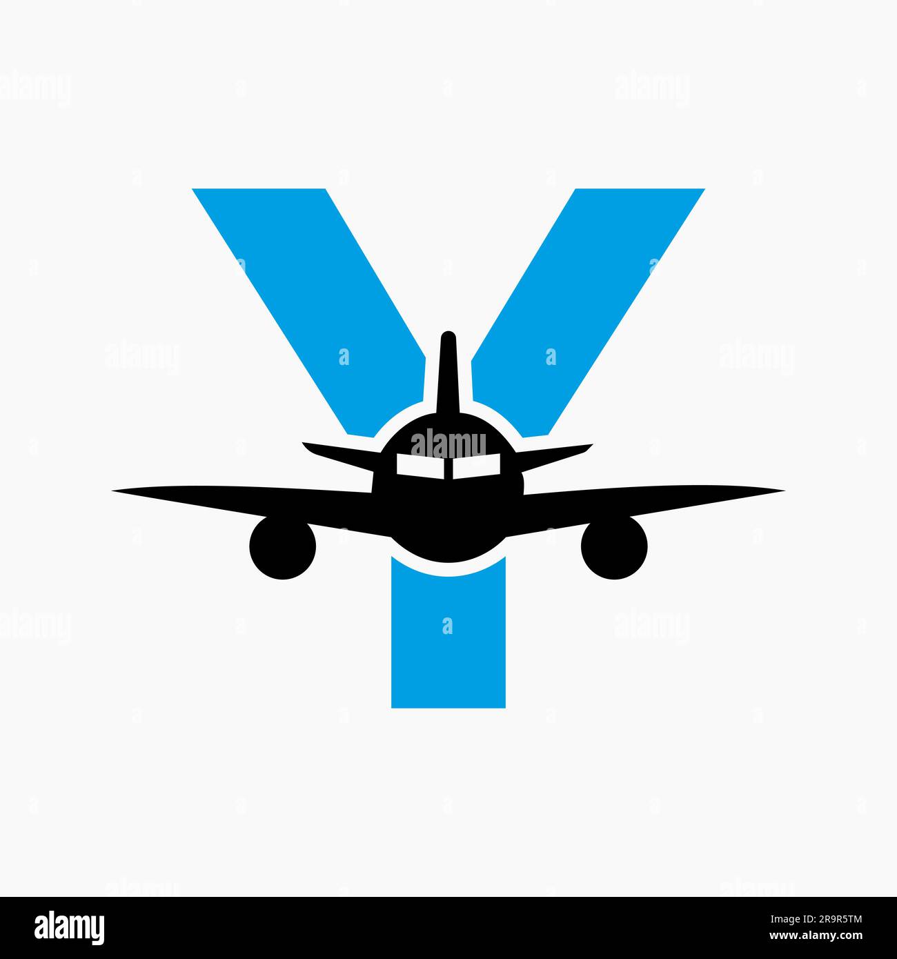 Initial Letter Y Travel Logo Concept With Flying Air Plane Symbol Stock ...