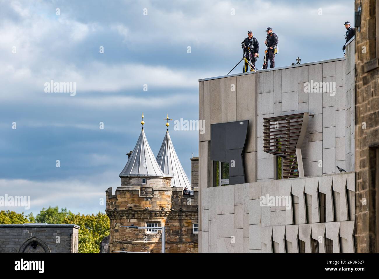 Police marksmen security at Scottish Parliament at Queen Elizabeth ...