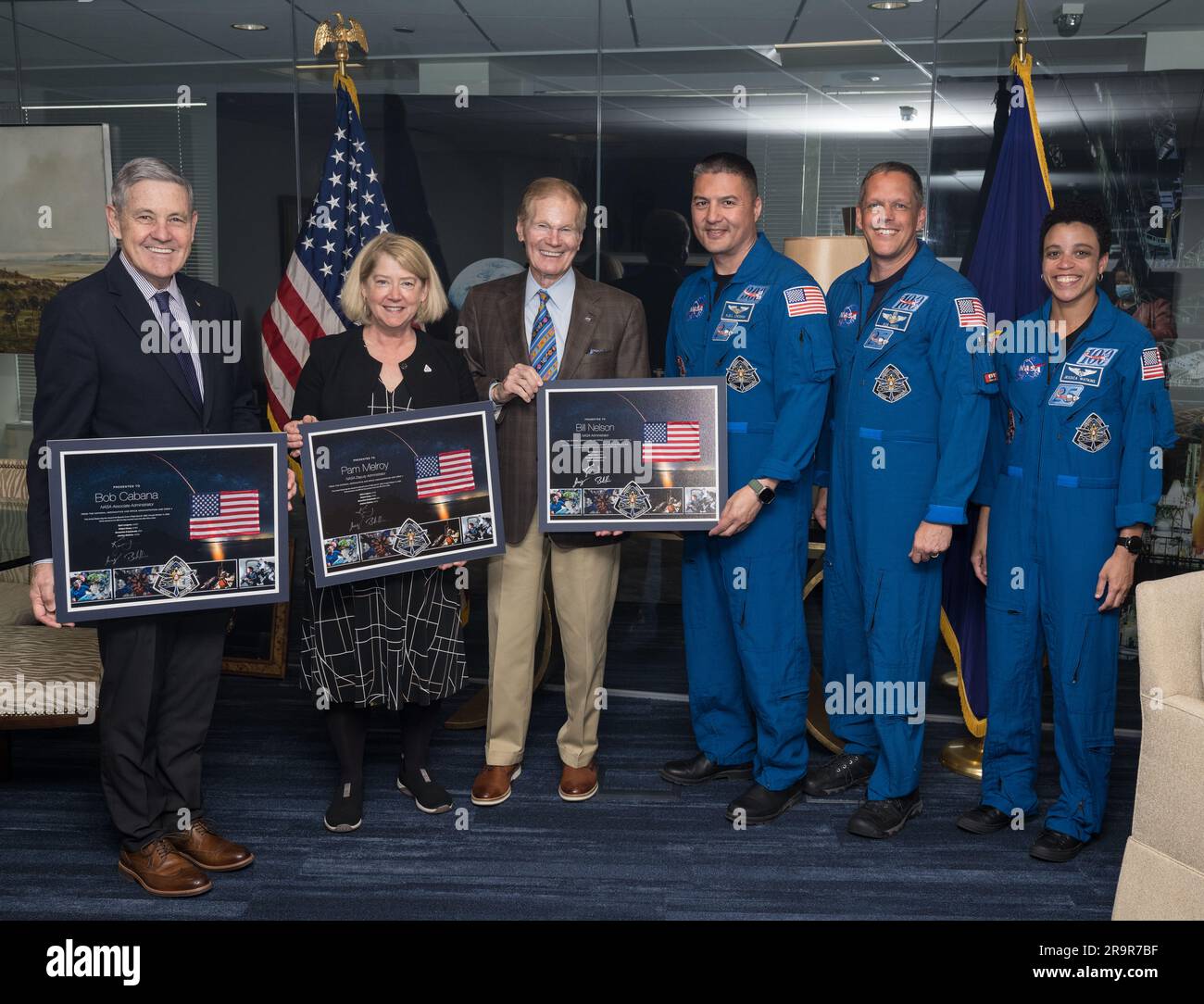 NASA Leadership Meets with NASA’s SpaceX Crew-4 Astronauts. From left ...