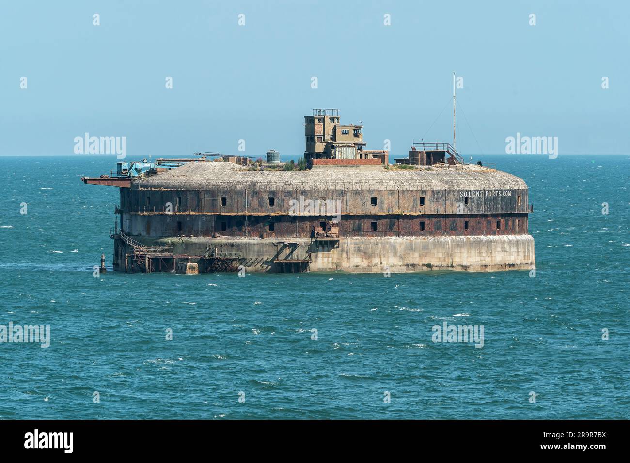 view of Horse Sand Fort, The Solent, Portsmouth, Hampshire, England ...