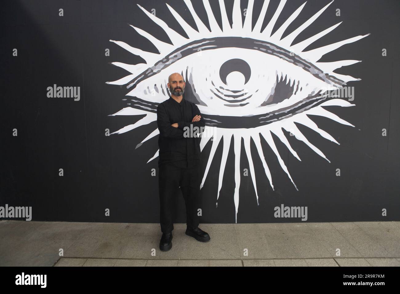 London, UK. Artist Arash Irandoust at Illusionaries, the UK’s first ...