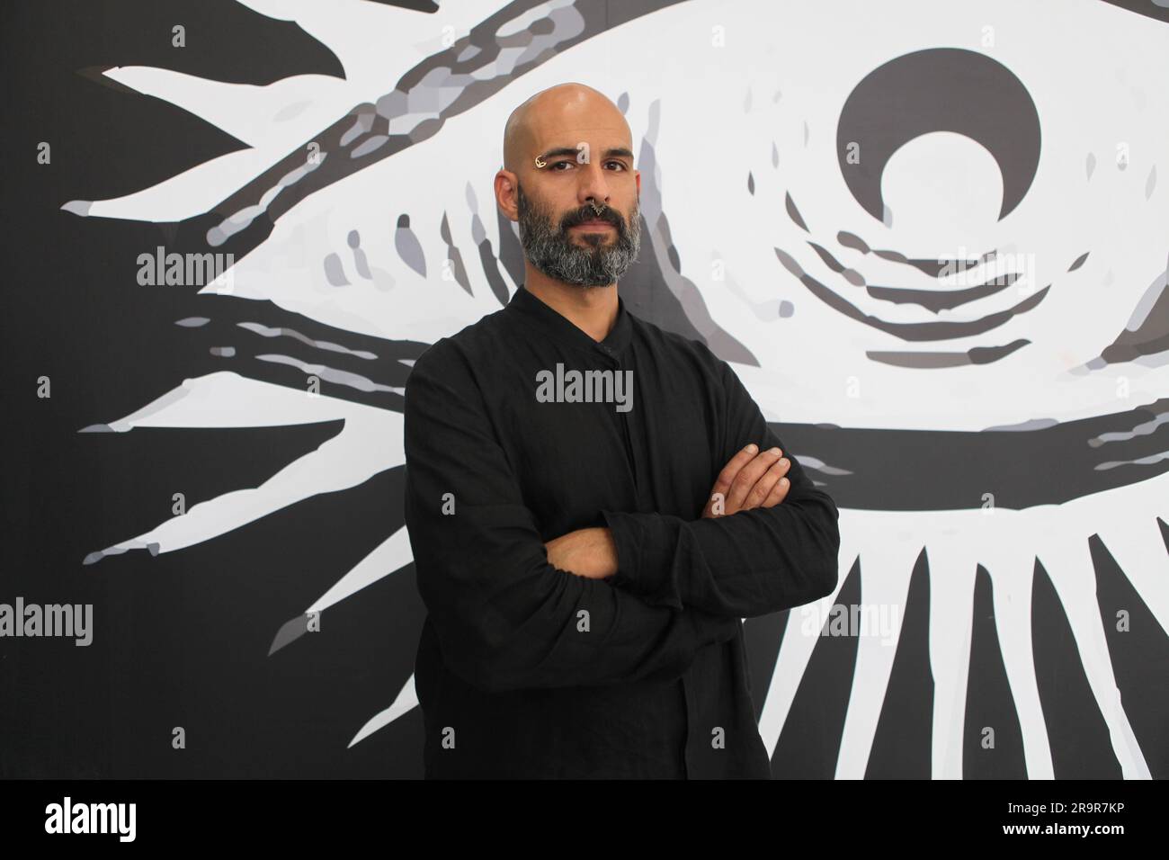 London, UK. Artist Arash Irandoust at Illusionaries, the UK’s first ...