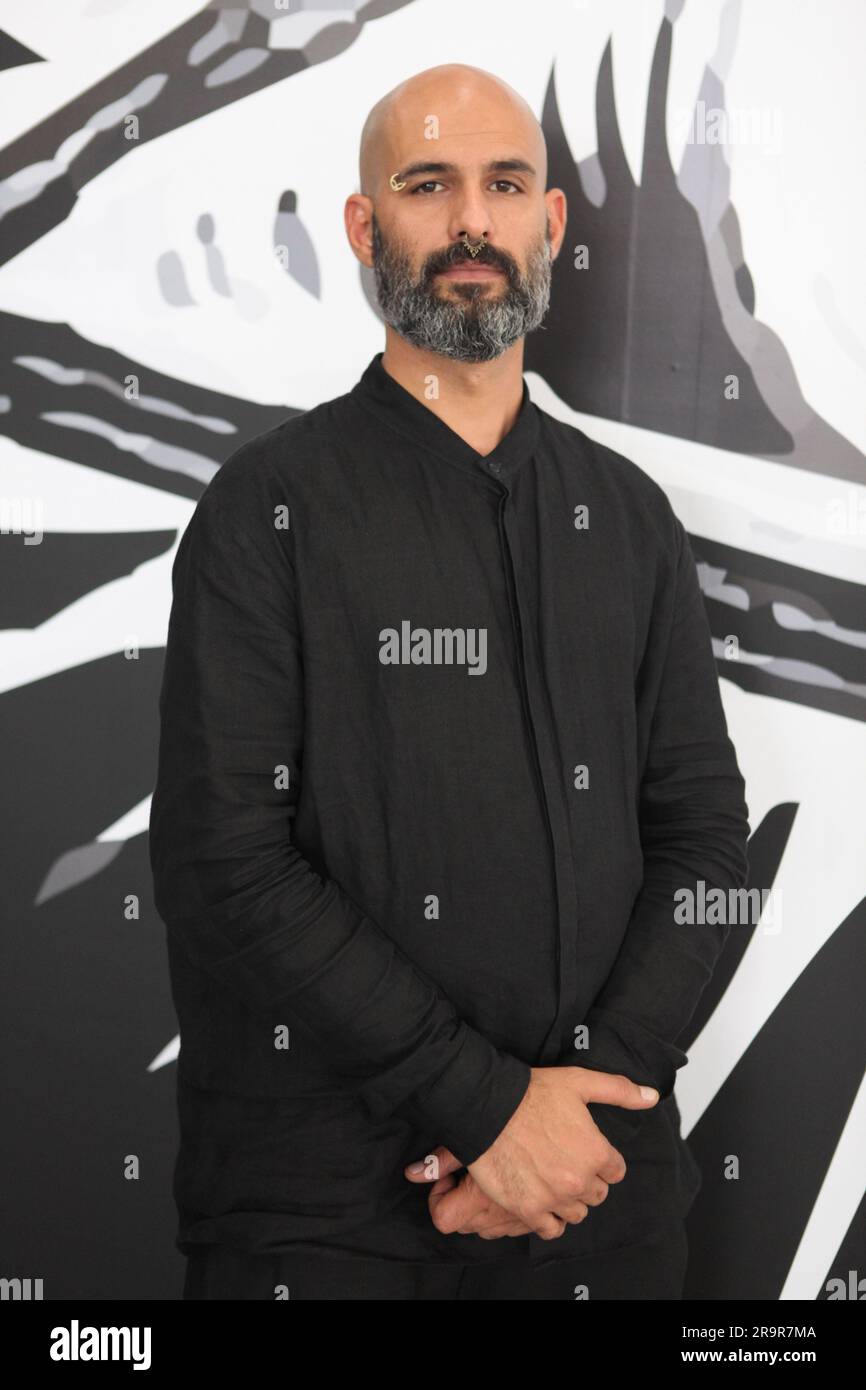 London, UK. Artist Arash Irandoust at Illusionaries, the UK’s first ...