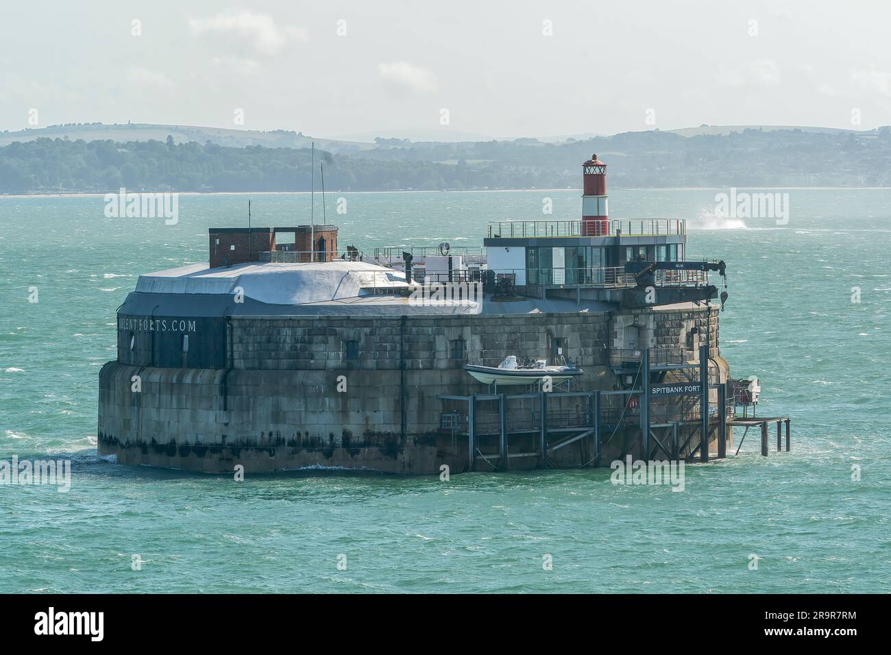 view of Spitbank Fort, The Solent, Portsmouth, Hampshire, England ...