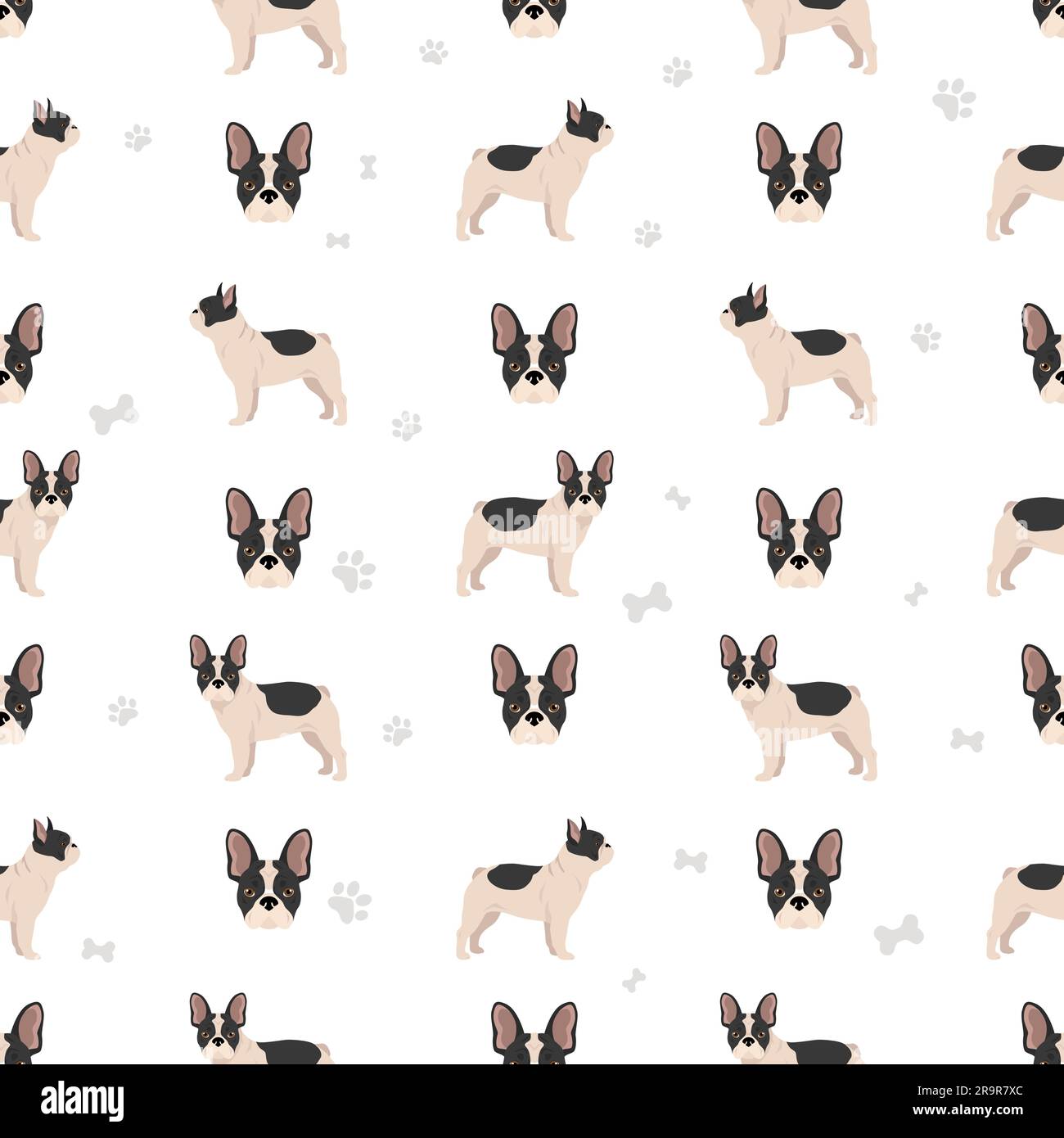 French bulldog seamless pattern. Vector illustration Stock Vector Image ...