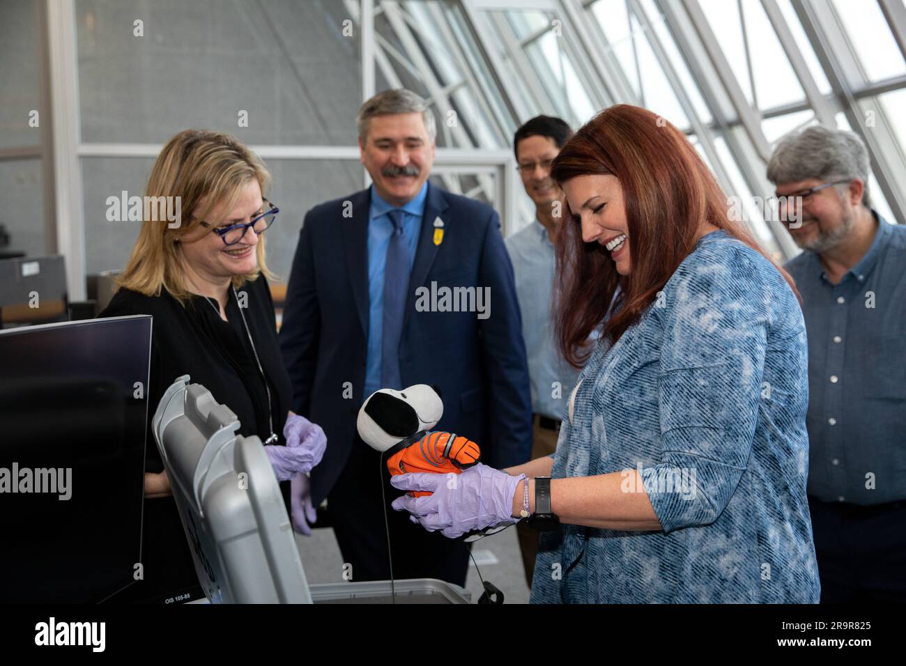 Snoopy, zero-gravity indicator for Artemis I, was handed over to Peanuts Worldwide on Jan. 18 ...