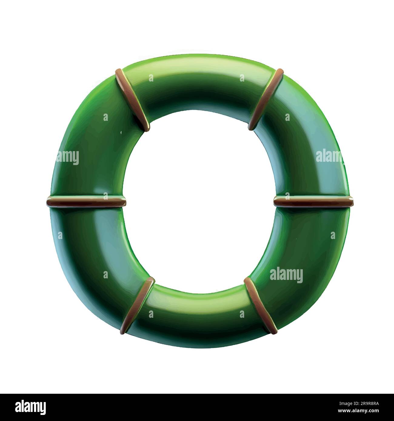 capital letter O in bamboo green with white background Stock Vector ...