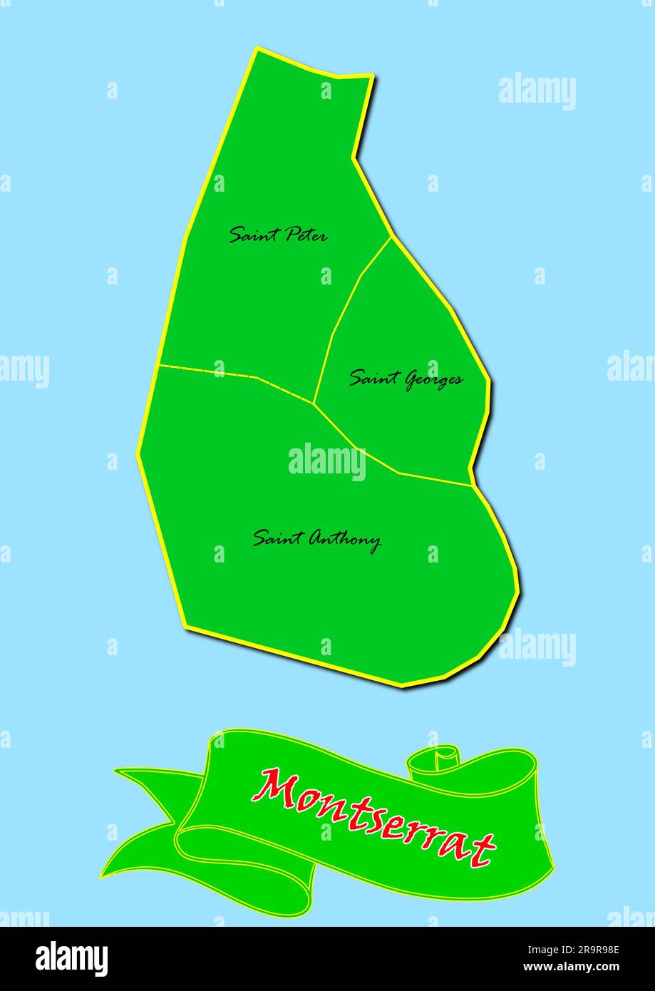 Montserrat maps hi-res stock photography and images - Alamy