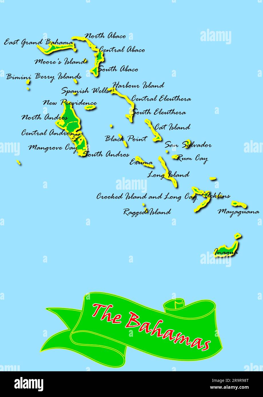 Map of the bahamas hi-res stock photography and images - Alamy