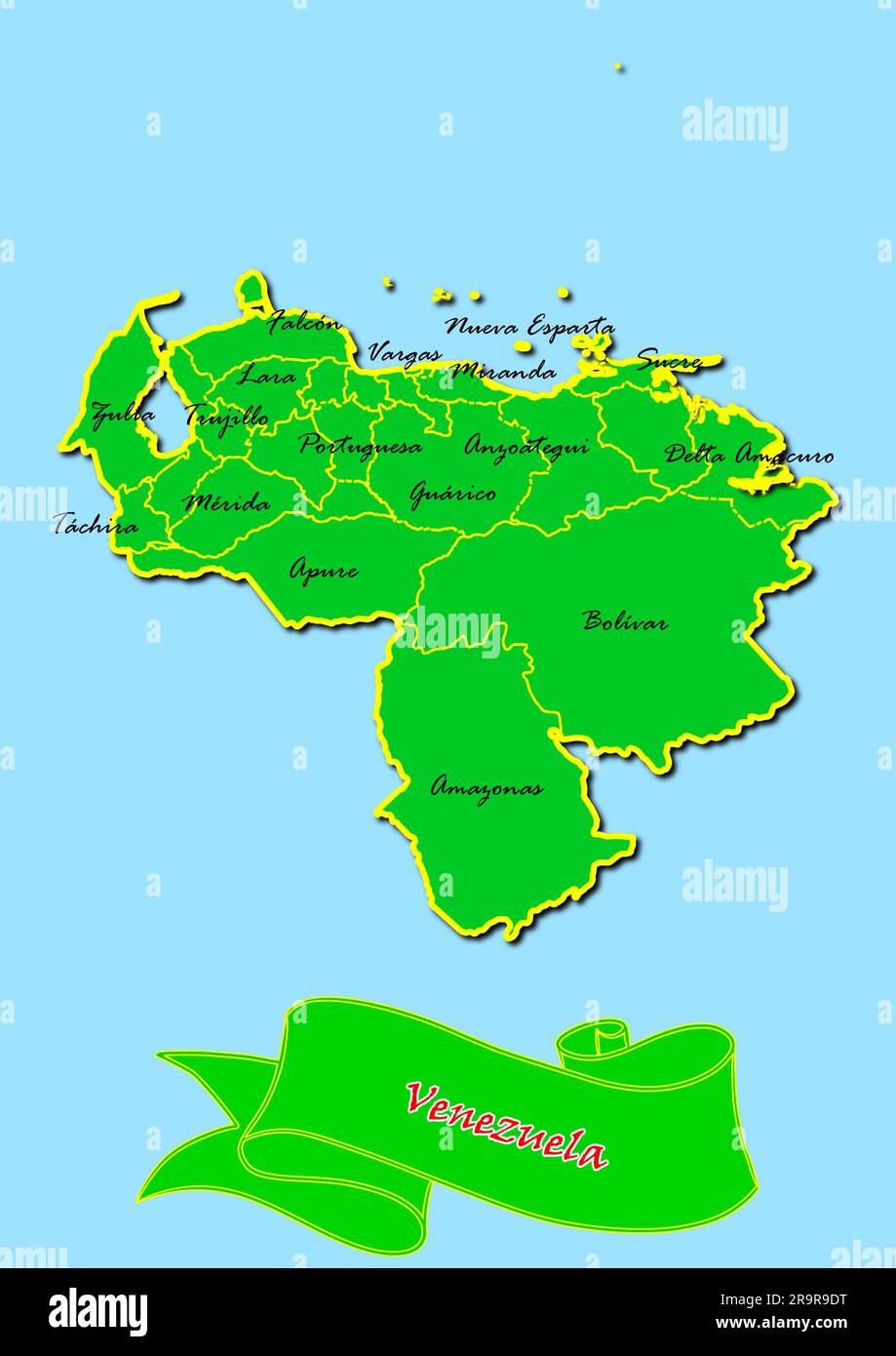 Venezuela political map administrative hi-res stock photography and ...