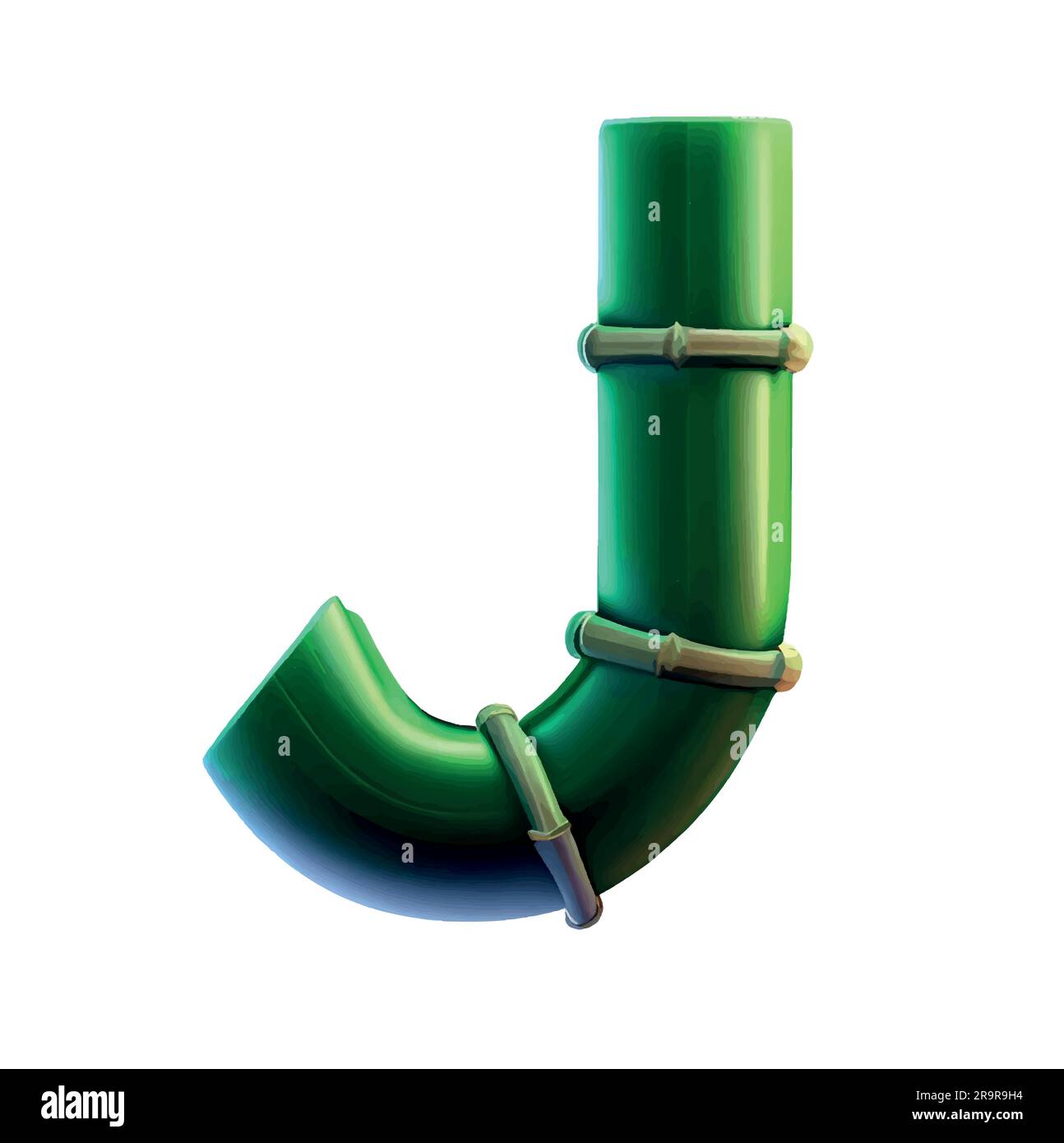 capital letter J in bamboo green with white background Stock Vector ...