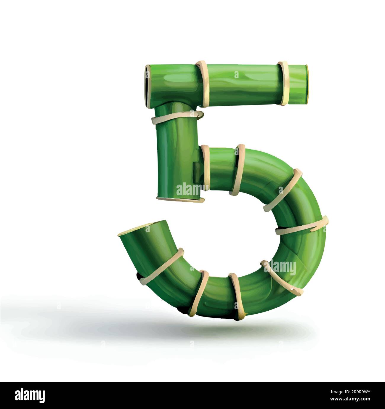 Number five in green bamboo hi-res stock photography and images - Alamy