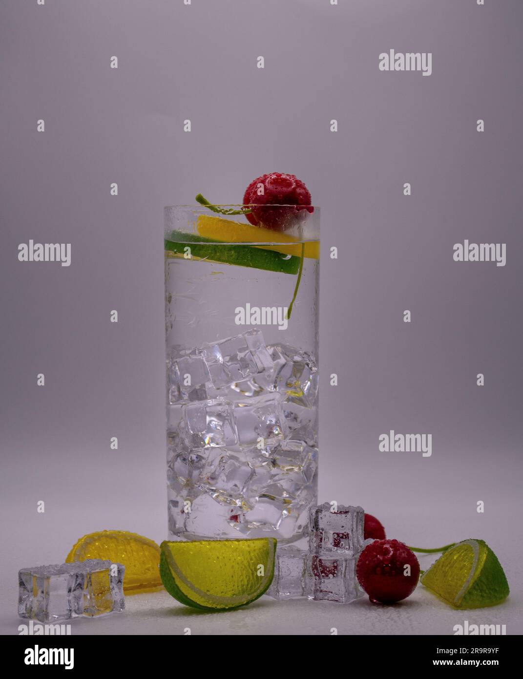 Savor the Freshness: A Cool Drink with Tempting Fruit Garnishes Stock ...