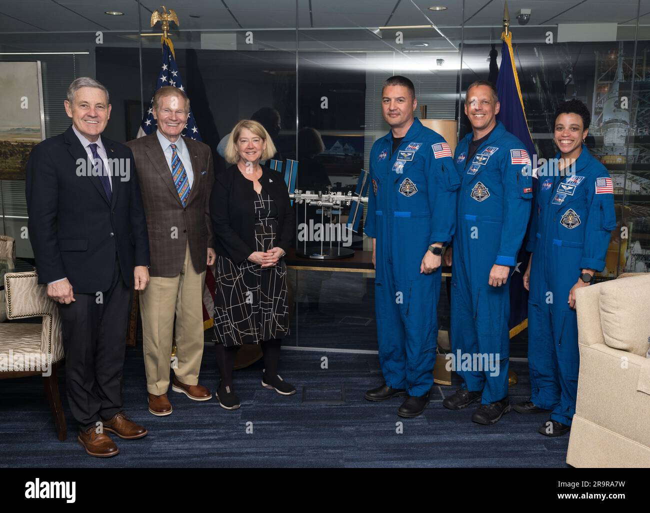 NASA Leadership Meets with NASA’s SpaceX Crew-4 Astronauts. From left ...
