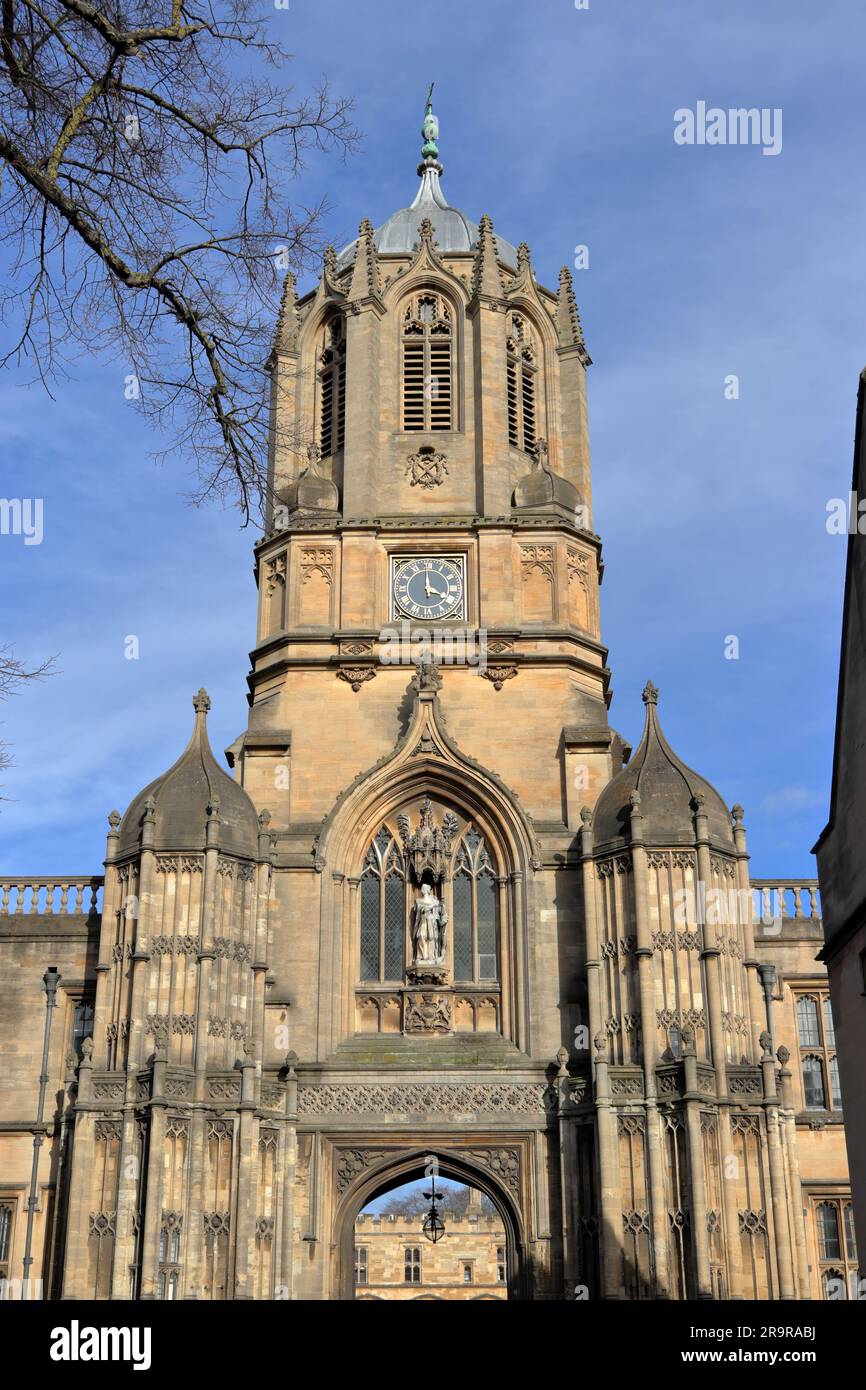 Tom Tower, a bell tower over Tom Gate in Oxford, England. Named after ...