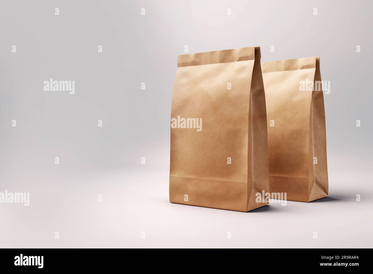 Craft paper package bags. Empty mock up Stock Photo - Alamy