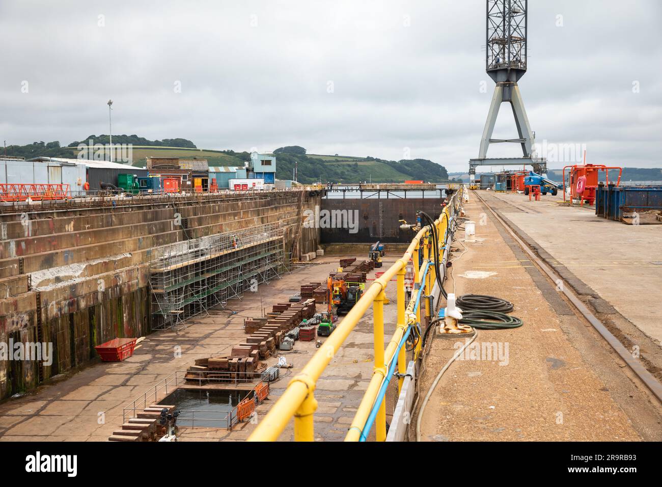 An empty dry dock in Falmouth, Cornwall, UK Stock Photo - Alamy