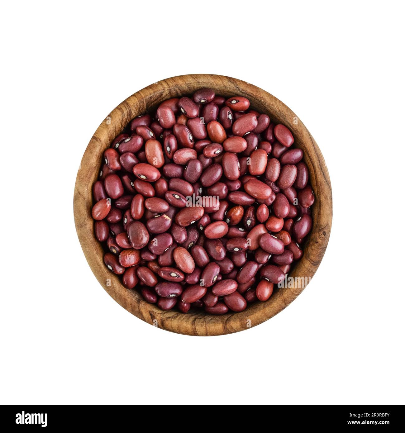 Dry raw organic red beans in wooden bowl isolated on white background ...