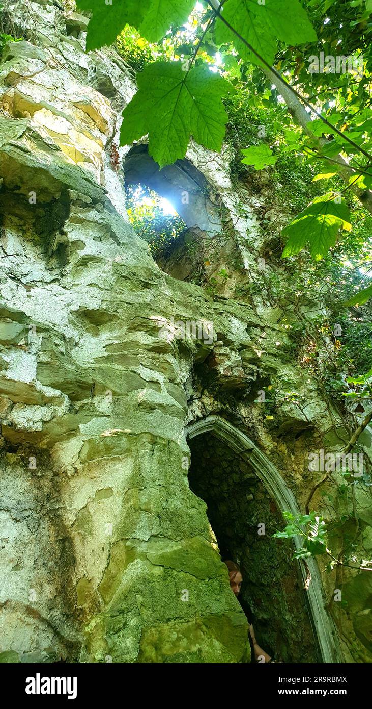 The grotto ruin talacre abbey wales uk Stock Photo - Alamy