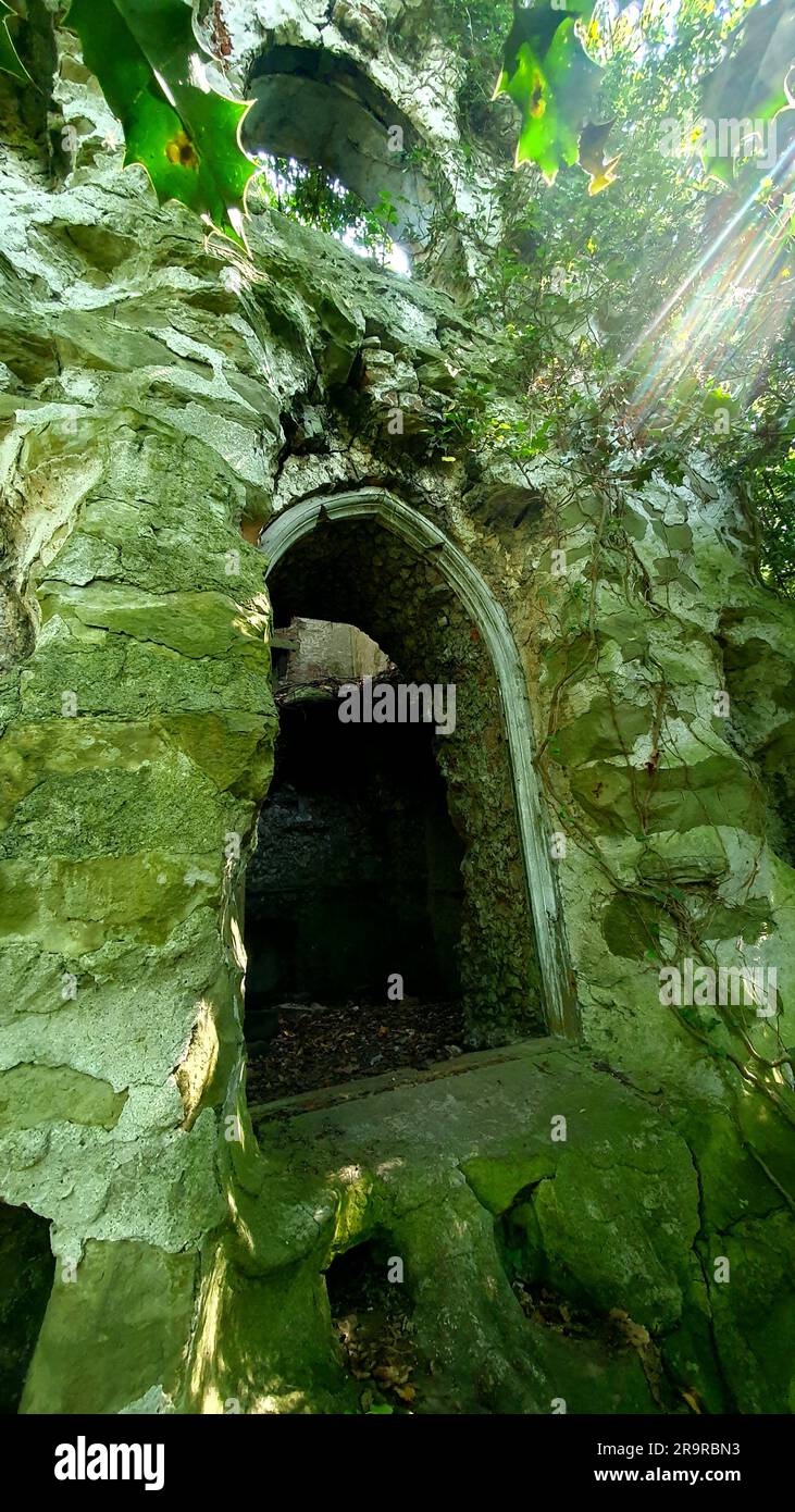 The grotto ruin talacre abbey wales uk Stock Photo - Alamy