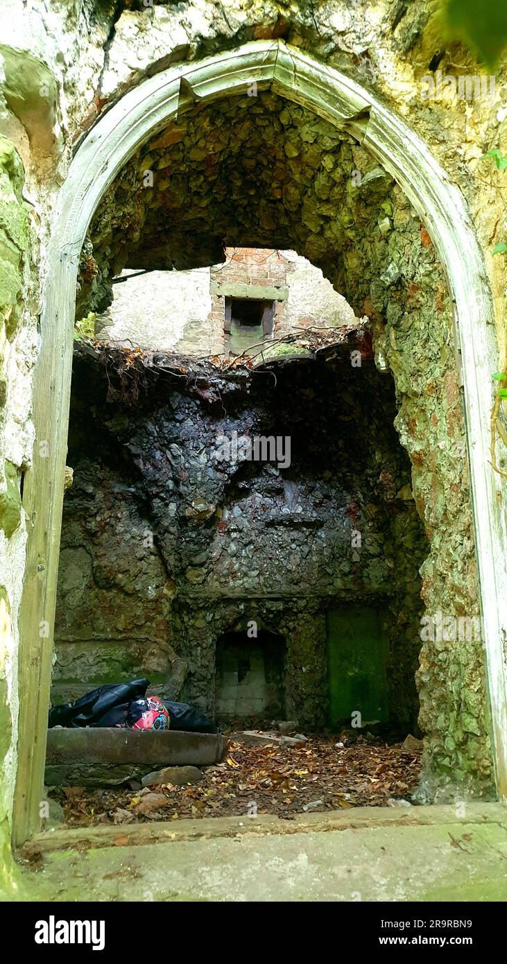 The grotto ruin talacre abbey wales uk Stock Photo - Alamy