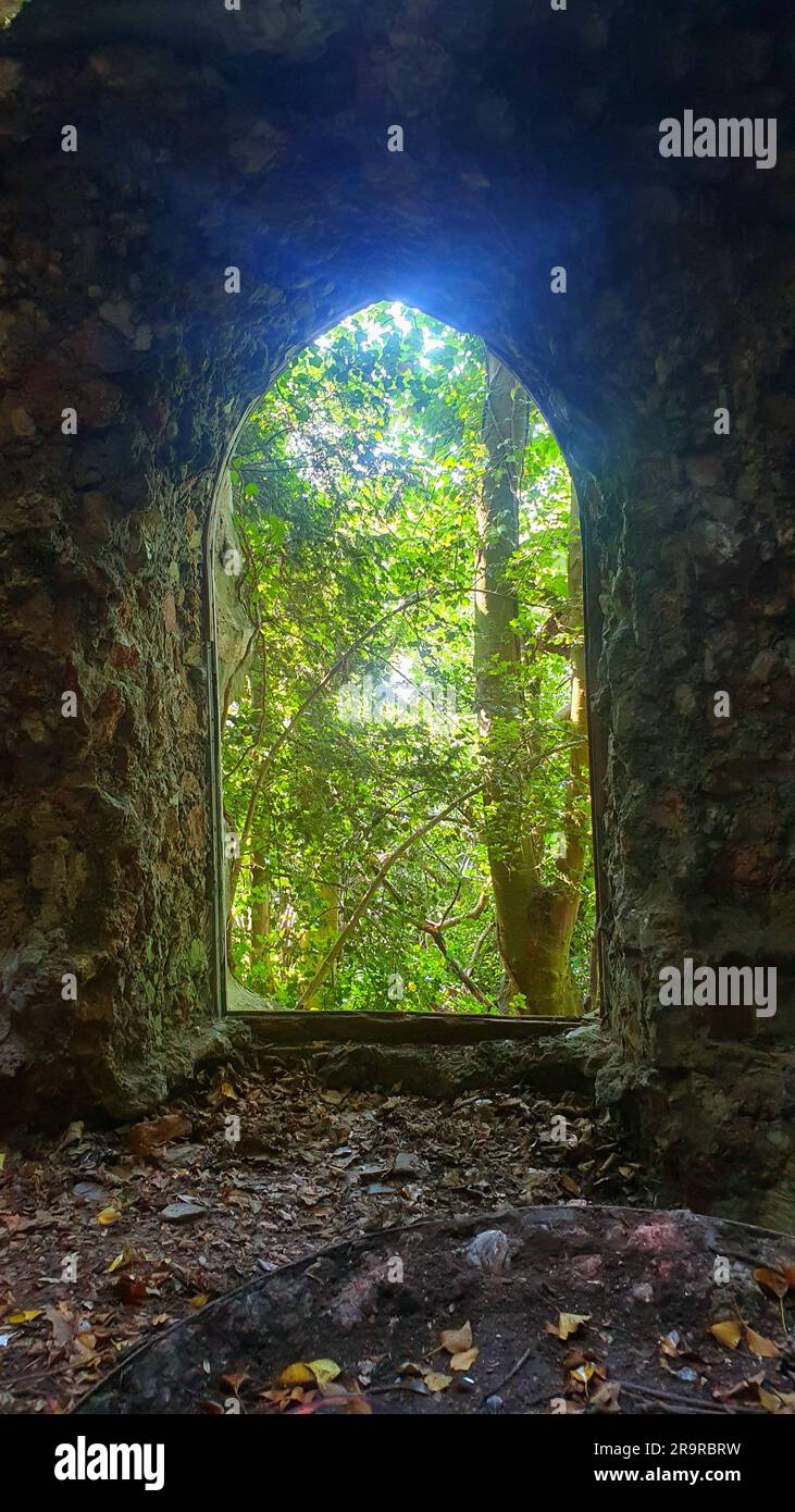 The grotto ruin talacre abbey wales uk Stock Photo - Alamy