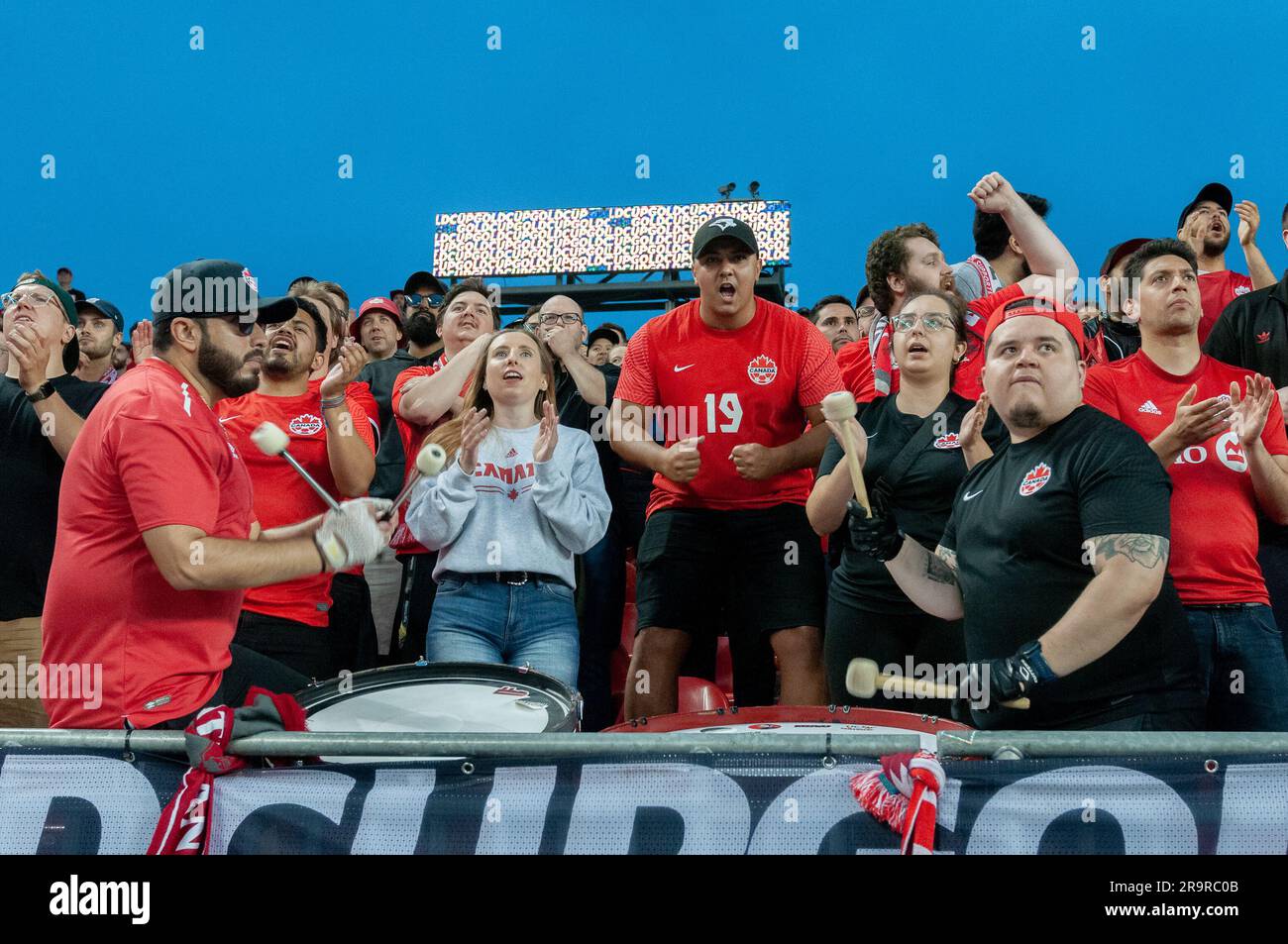 Toronto, ON, Canada - June 27, 2023: Canada national team fans support ...