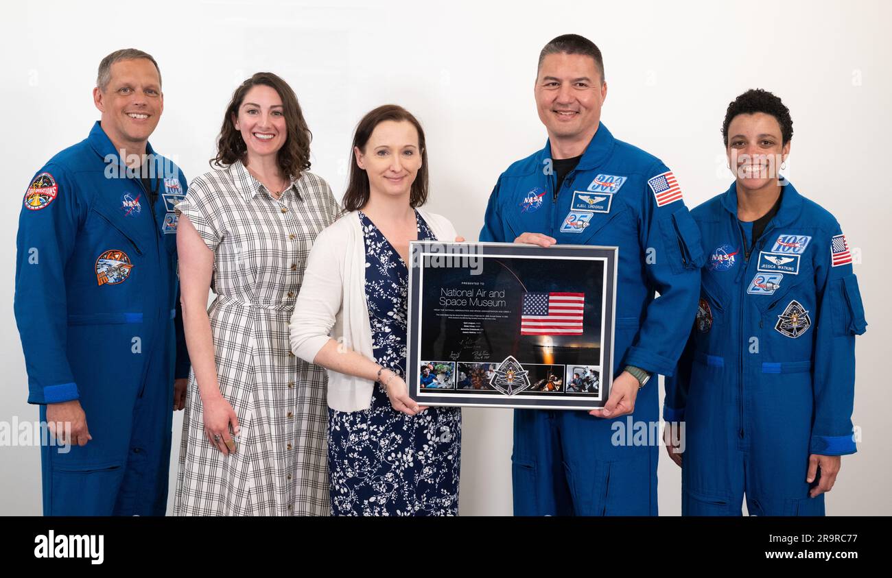 NASA’s SpaceX Crew-4 at NASM. NASA astronauts Robert Hines, left, Kjell ...