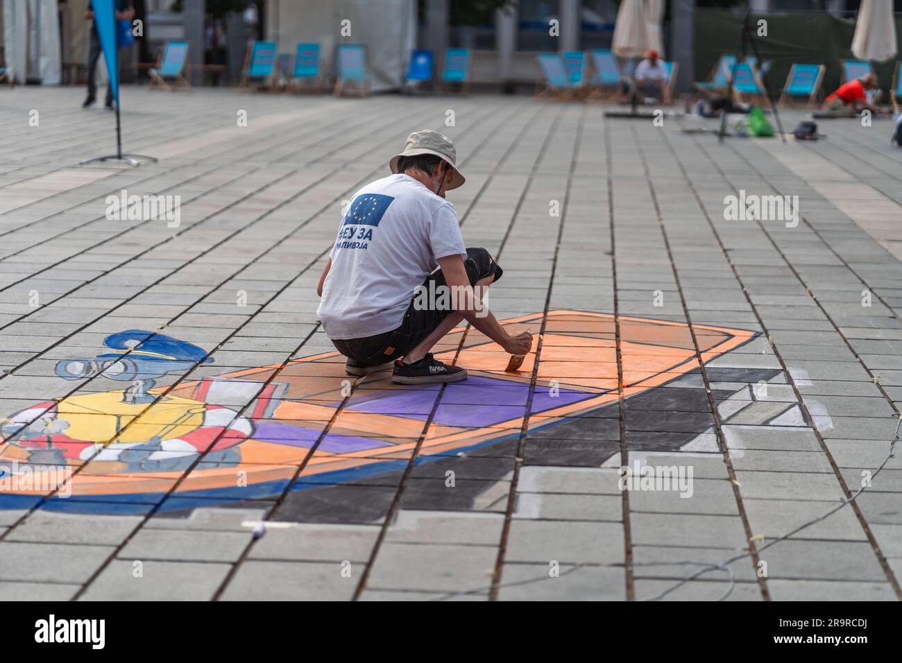 Kaiserslautern, Germany. 28th June, 2023. Milivoj Kostic making ...