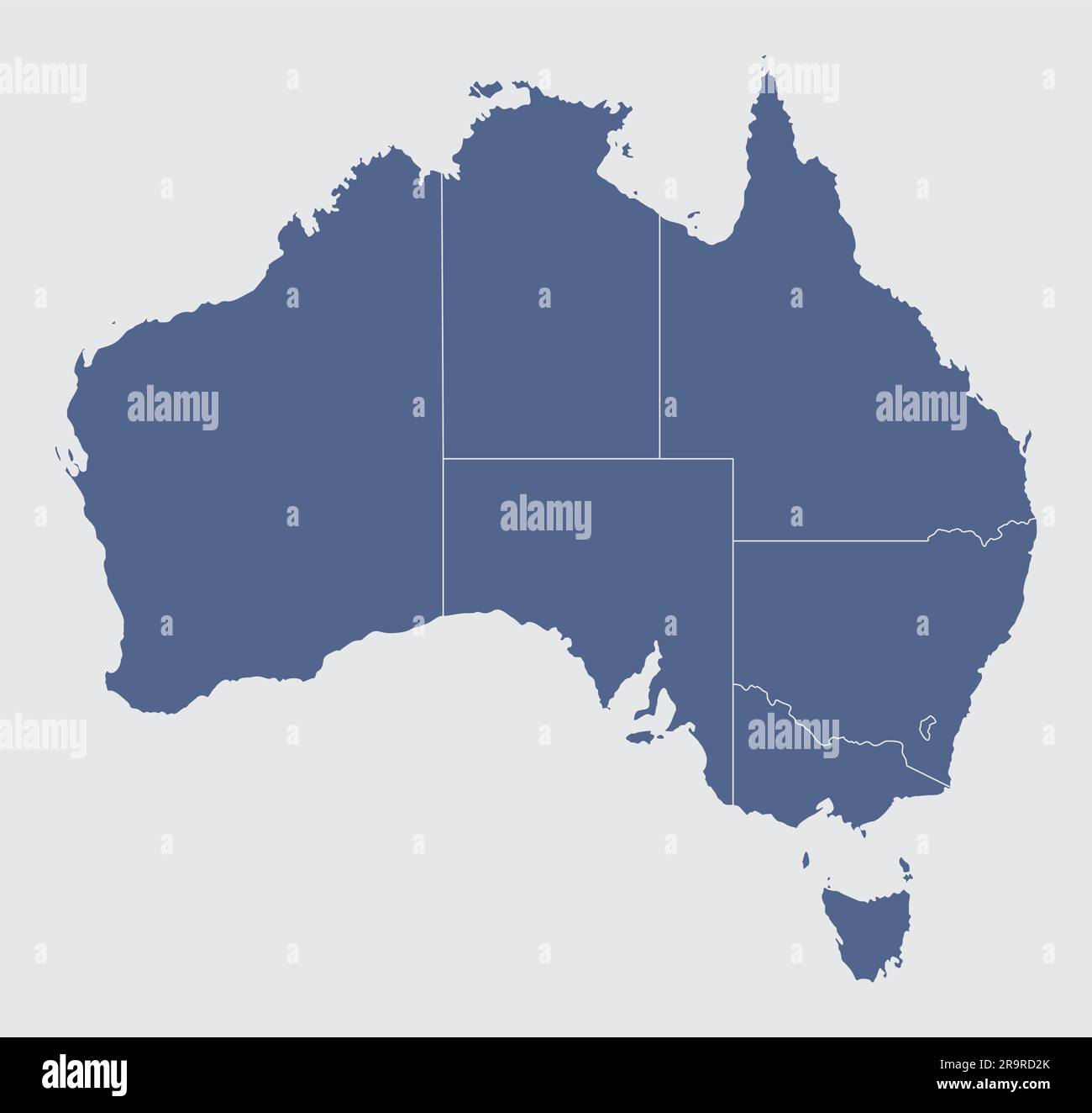 Australia administrative map isolated on gray background Stock Vector ...