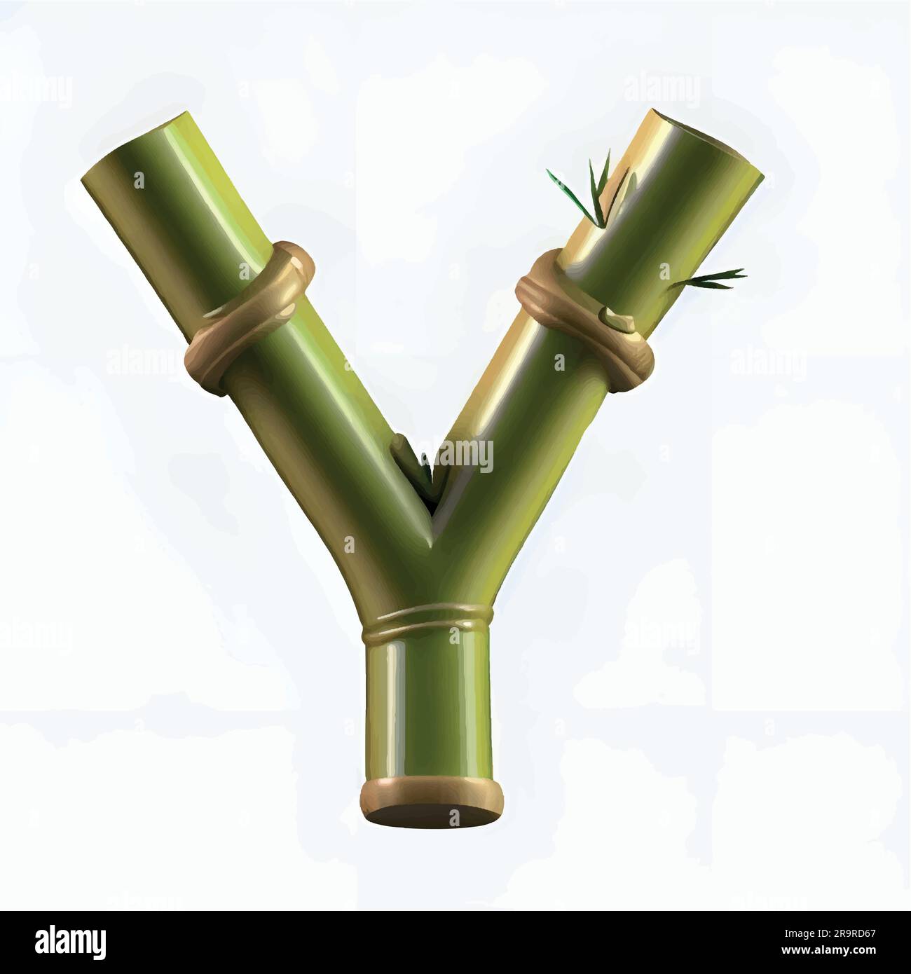 capital letter y in bamboo green with white background. letter y made ...
