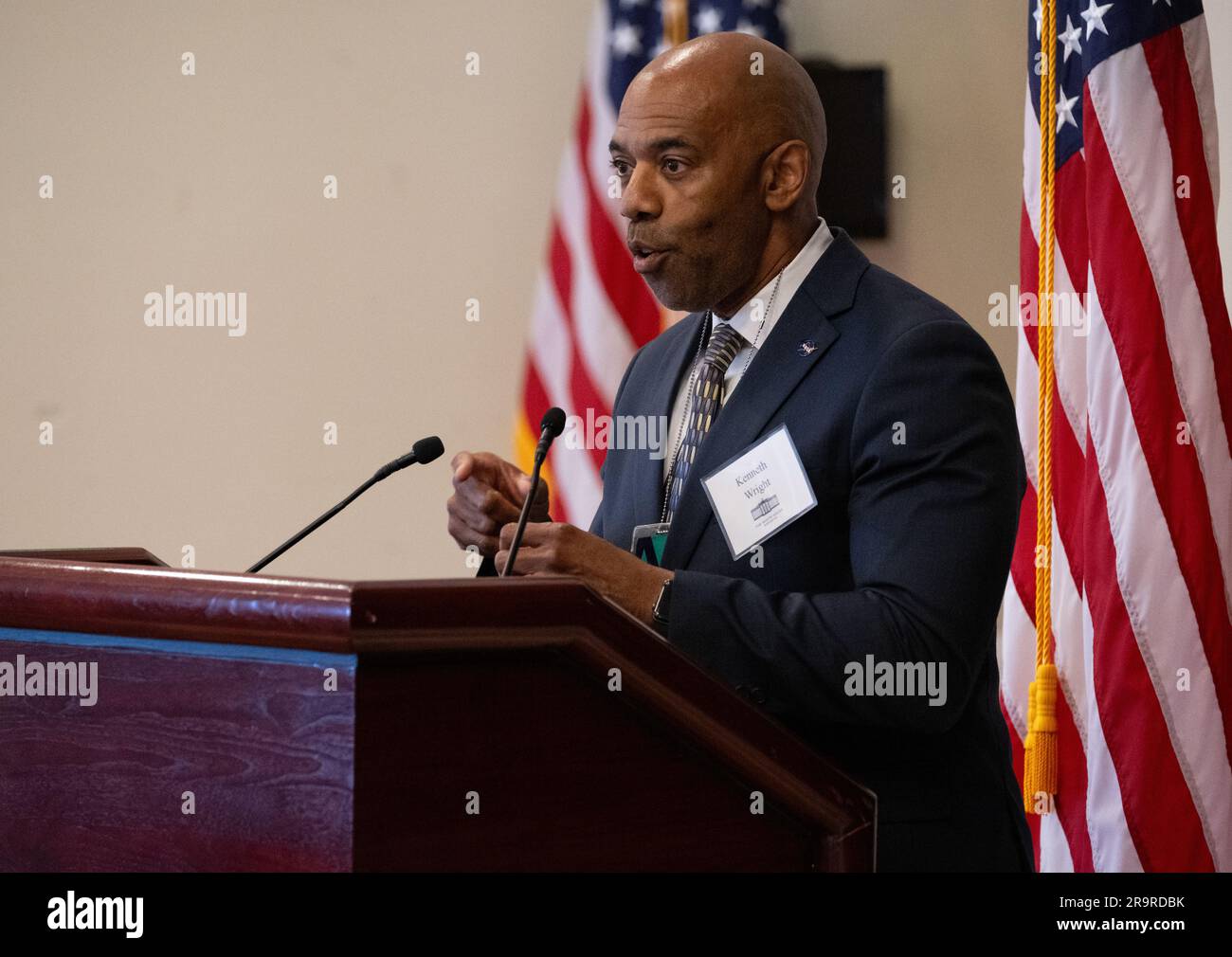 Kenneth Wright, Senior Policy Analyst at NASA, spoke at the Artemis ...