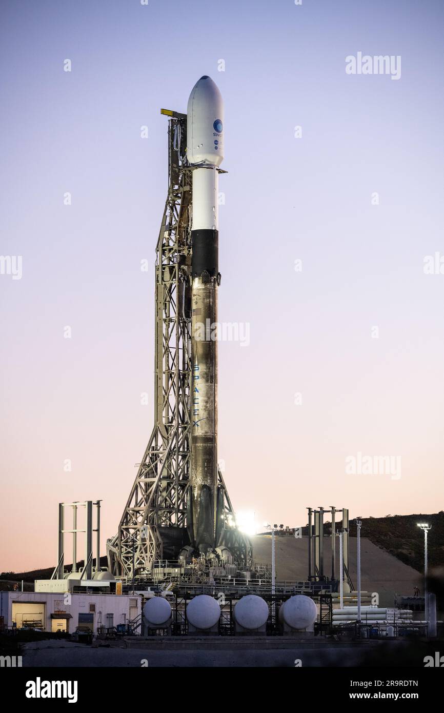 SWOT Prelaunch. A SpaceX Falcon 9 rocket with the Surface Water and ...