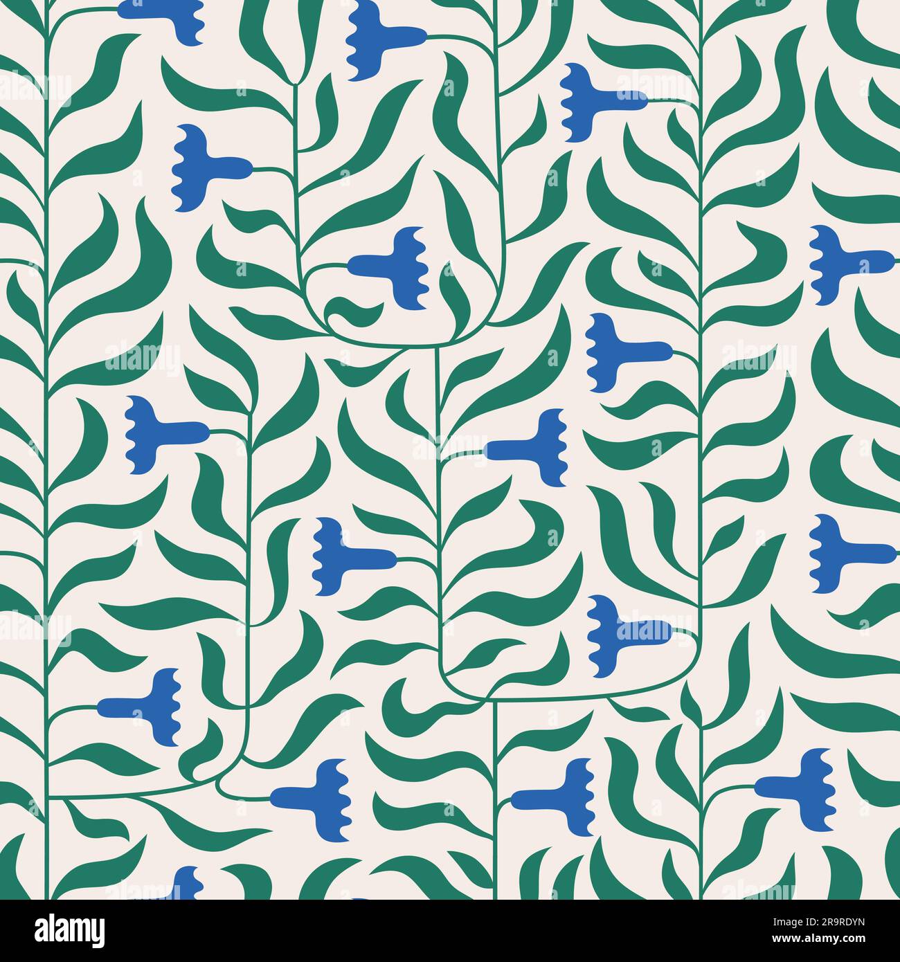 Modern simple creeping foliage vector seamless pattern for textile ...