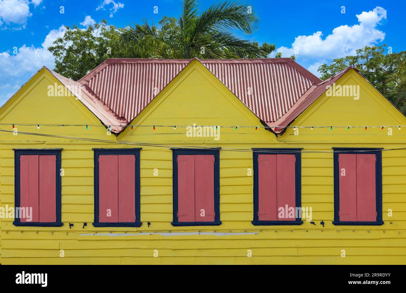 Old town historic streets of Redcliffe Quay in Saint Johns on Antigua ...