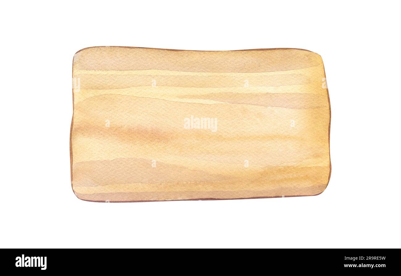 Watercolor wood plank board. Textured hand-drawn illustration isolated ...
