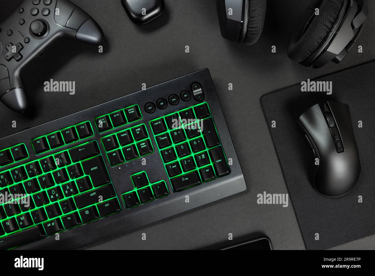 Overhead various gadgets hi-res stock photography and images - Alamy