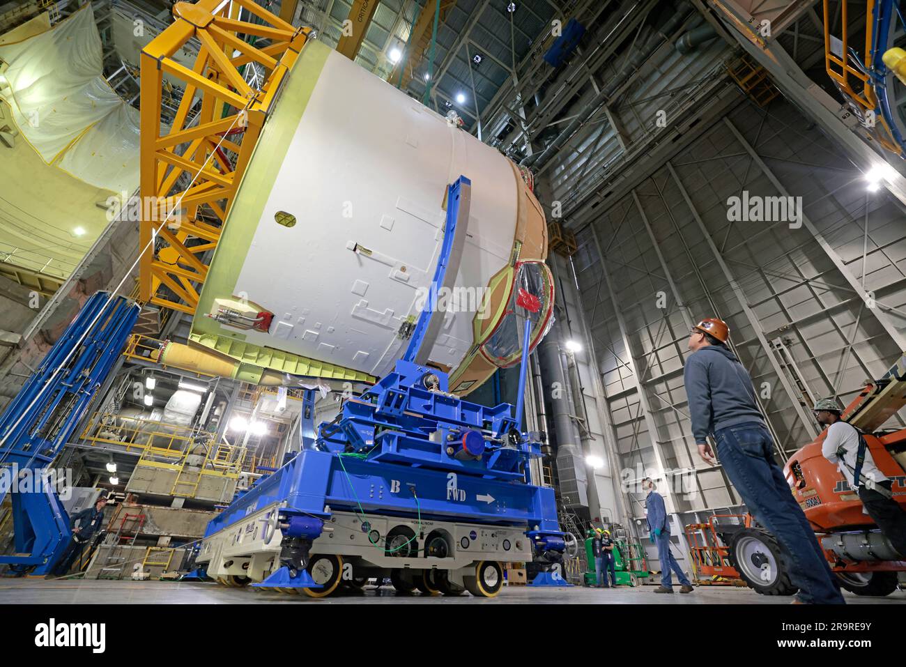 NASA Flips Artemis II Engine Section, Prepares for Final Join. Technicians at NASA’s Michoud ...
