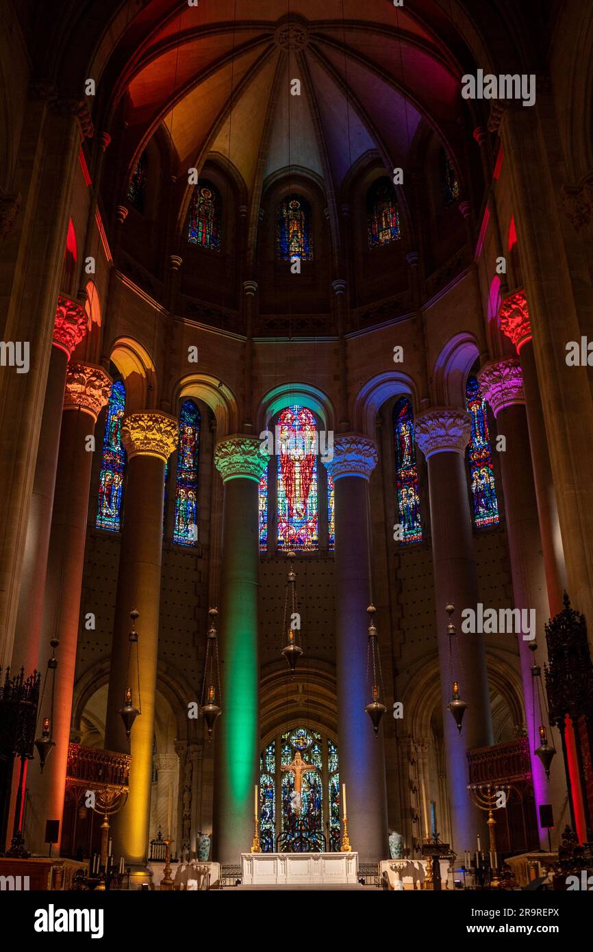 Cathedral Church of Saint John the Divine in Morningside Heights neighborhood of Manhattan in ...