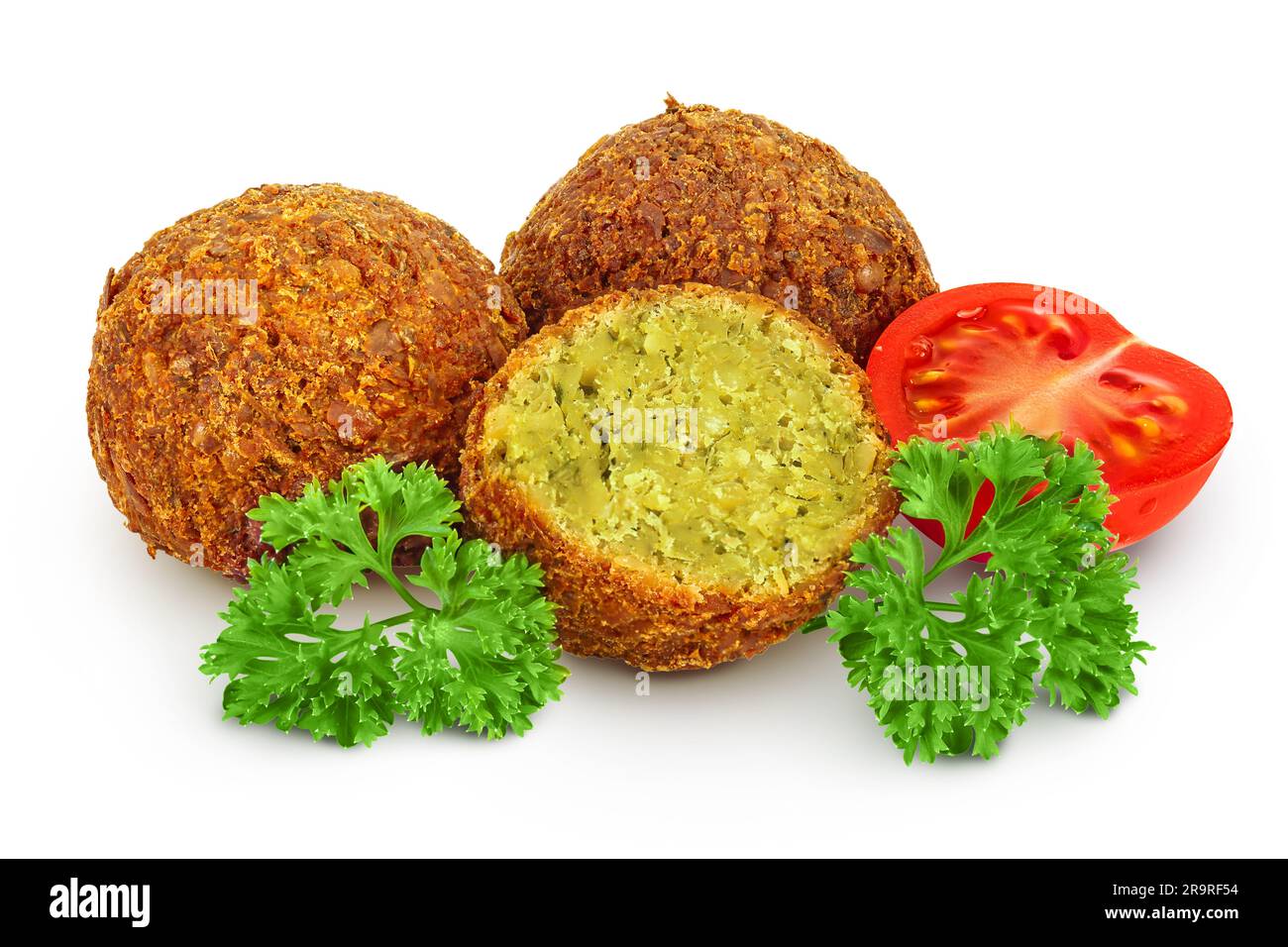 falafel ball isolated on a white background with full depth of field ...
