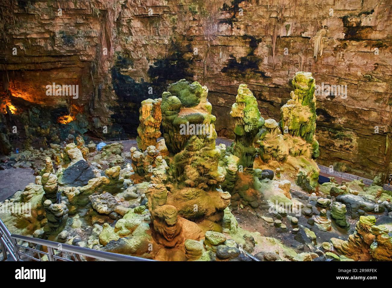 cave of Grotta Bianca in Grotte di Castellana full of stalactites and ...