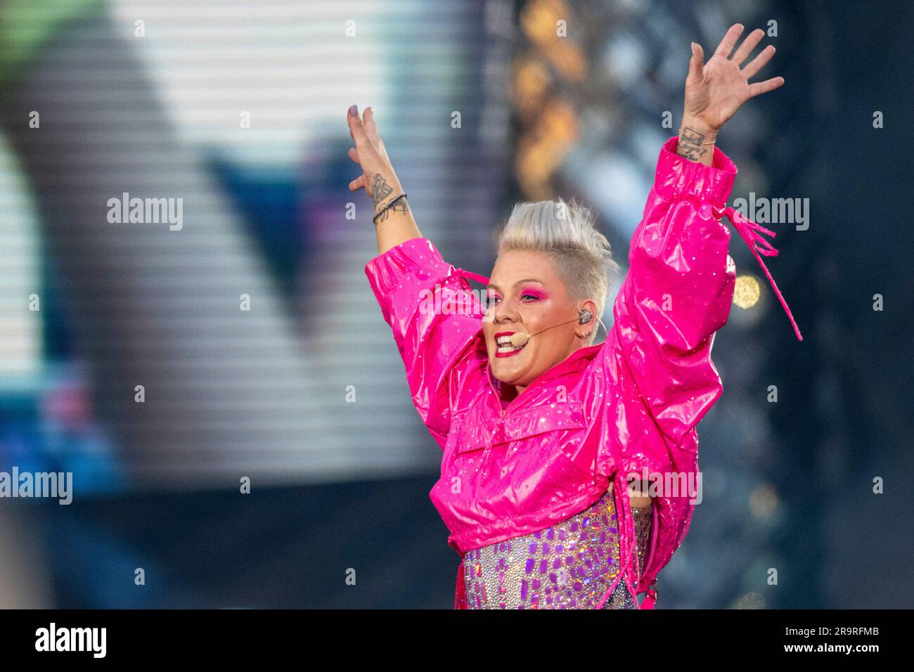 Berlin, Germany. 28th June, 2023. Pink performs at a concert of her ...