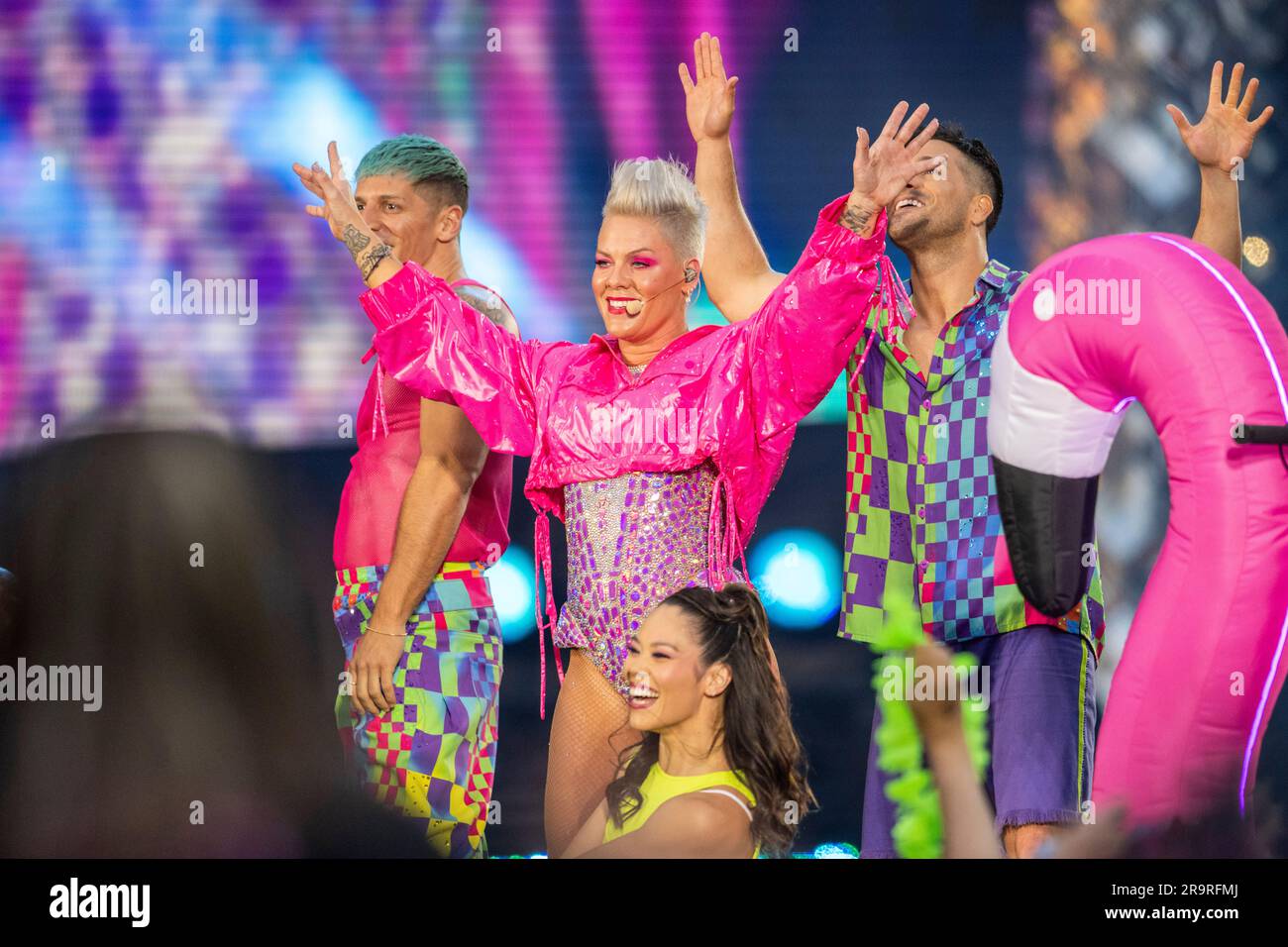 Berlin, Germany. 28th June, 2023. Pink (M) performs at a concert of her ...