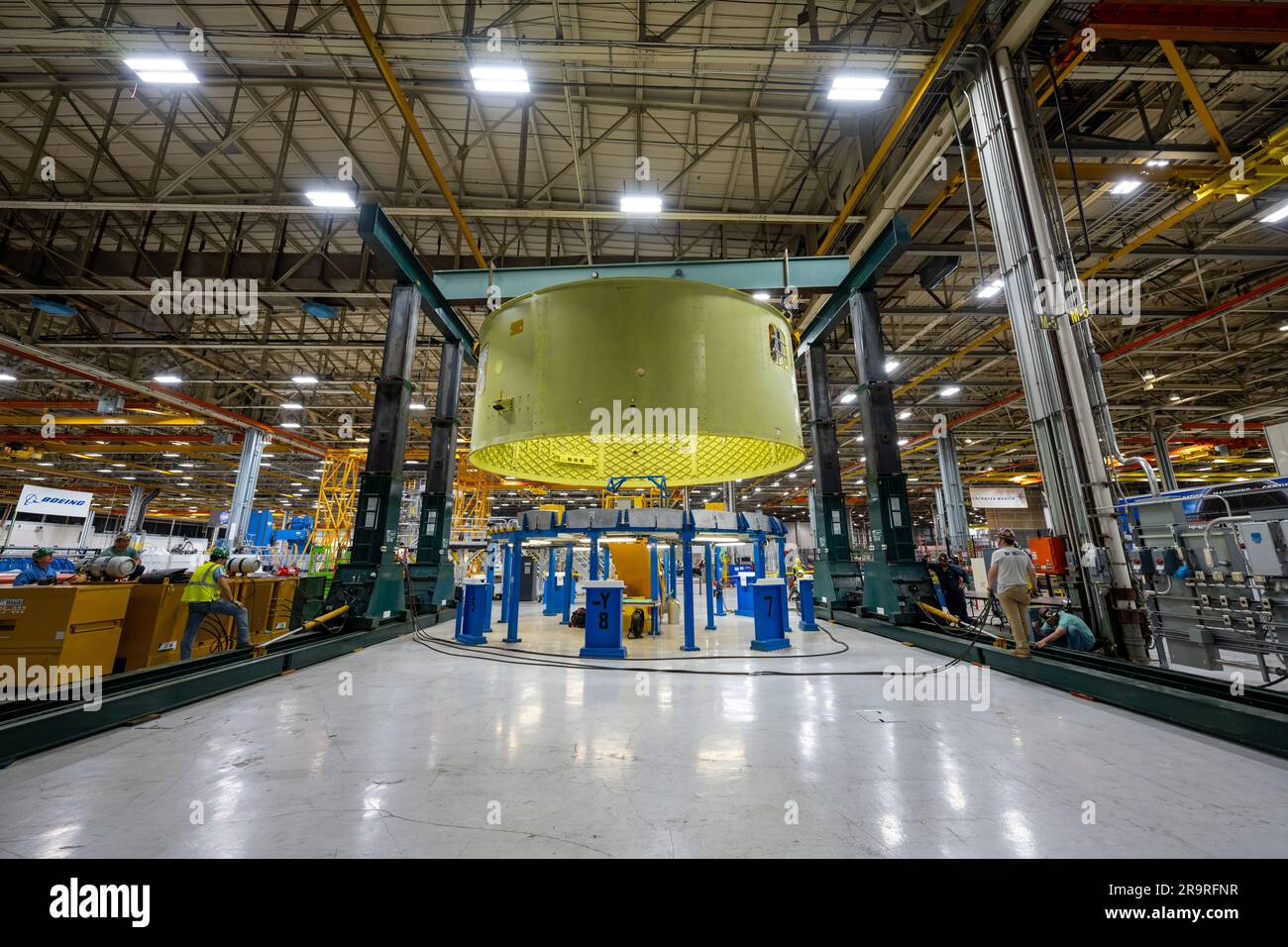 . Crews at NASA’s Michoud Assembly Facility in New Orleans move the ...